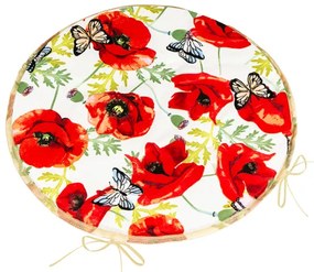 Bellatex Sedák BERTA kulatý hladký průměr 40 cm Vlčí mák