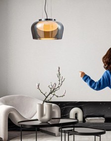 Skleněná lampa s kouřovým stínidlem Insieme 38