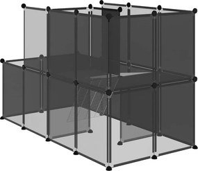 Klec pro malá zvířata černá 142 x 74 x 93 cm PP a ocel 340573