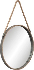Kulaté kovové zrcadlo s provazem - Ø 47*3cm