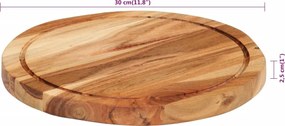 vidaXL Prkénko na krájení Ø 30 x 2,5 cm masivní akáciové dřevo [356967]