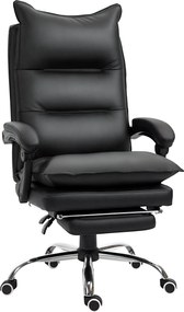 Vinsetto Kancelářská židle s funkcí houpání, ergonomická pracovní židle, výškově nastavitelná otočná židle s opěrkou nohou, potažená, až do zátěže 135
