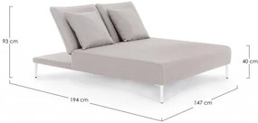 BIZZOTTO Dvoumístné zahradní lehátko VIPER světlé 0663622