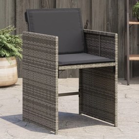 Zahradní židle s poduškami 4 ks polyratan šedé,  4007457