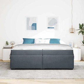 Rám postele s matrací Tmavě šedá 200 x 200 cm textil 3399309