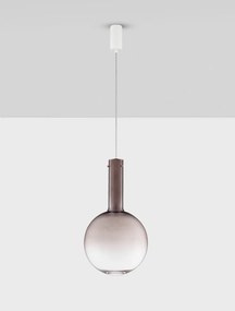Hnědé skleněné LED stmívatelné závěsné svítidlo ø 30 cm Nostos – Nova Luce