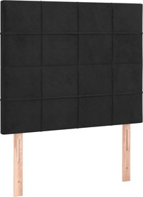 Box spring postel s matrací a LED černá 80 x 200 cm samet 3136091