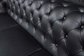 Designová 3-místná sedačka Chesterfield 205 cm černá