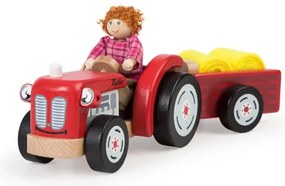 Tidlo Dřevěný traktor s vlečkou