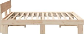 Rám postele s čelo Hnědá 200 x 200 cm Masivní borové dřevo 3382289