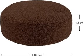 Tmavě hnědý dětský puf z textilie bouclé Warm Hazel – Wigiwama
