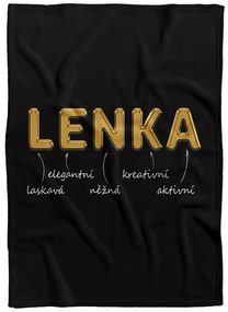 Deka Ženská jména – GOLD (Jméno: Lenka, Podšití beránkem: NE)