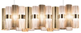 Slamp La Lollo Gold suspension linear 100, designové závěsné svítidlo, 70W LED 2700K stmívatelné, délka 93cm