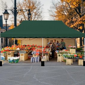 Costway Skládací stan s baldachýnem na akce s taškou – 300 × 600 cm, zelený