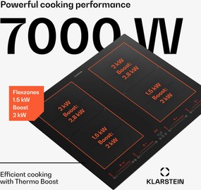 Klarstein Masterzone 60 Flex, indukční varná deska, max. 9600 W, vestavěný, 4 zóny Flex, technologie ThermoBoost, Smart Flex