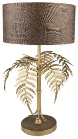 Bronzová antik stolní lampa s listy Tio - Ø 30*53 cm E27/max 1*40W