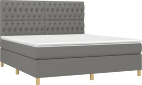 Box spring postel s matrací tmavě šedá 180x200 cm textil 3142594