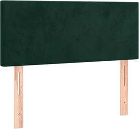 Čelo postele s LED tmavě zelené 100x5x78/88 cm samet 3121377
