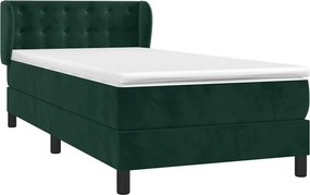 Box spring postel s matrací tmavě zelená 100x200 cm samet 3127718