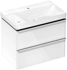 Hansgrohe Xelu Q - Skříňka s umyvadlem, 63x78x50 cm, 2 zásuvky, lesklá bílá/chrom 54377000