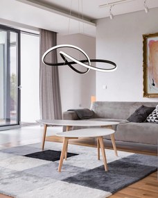 Toolight Ring Moderní LED závěsné stropní svítidlo + dálkové ovládání APP395-CP Black
