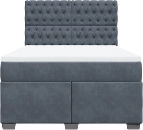 Box spring postel s matrací tmavě šedá 160x200 cm samet 3293261