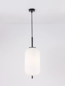 Bílé/černé skleněné závěsné svítidlo ø 22 cm Lato – Nova Luce