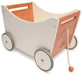 Kinderfeets® Dřevěný kontejner na hračky a nácvik chůze bílá