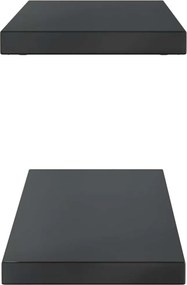 Nástěnné police 2 ks 100 x 23,5 cm černé nerezová ocel 30289