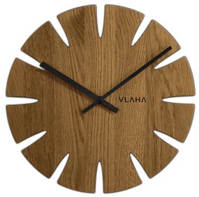 VLAHA Dubové české hodiny vyrobené v Čechách s černými ručkami ⌀32,5cm VCT1015