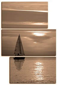 Obraz na plátně - Loď při západu slunce - obdélník 7247FD (120x80 cm)