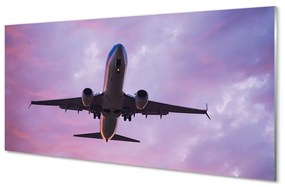 Obraz na skle Mraky obloha letadlo 100x50 cm