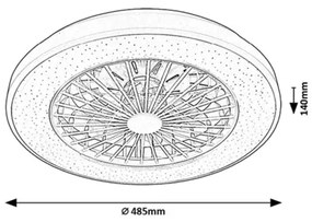 Rabalux 71332 - LED Stm. str. svít. s ventilátorem DALFON 48W/230V 3000-6500K+DO