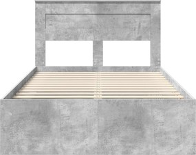Rám postele Betonově šedá 135 x 190 cm Masivní borové dřevo 3409770