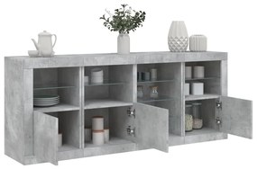 Příborník s LED osvětlením betonově šedý 164 x 37 x 67 cm 3209054