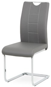 AUTRONIC Jídelní židle šedá koženka / chrom