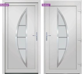 vidaXL Vchodové dveře antracitové 98 x 190 cm PVC [3187868] Barva: bílá zvenku / bílá uvnitř