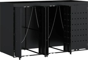 Úložný box na 3 popelnice Černá 204 x 77,5 x 121,5 cm 3394739