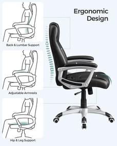 Ergonomická kancelářská židle, výškově nastavitelná otočná židle