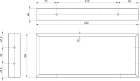 Sapho Podpěrná konzole 350 x 150 x 40 mm lakovaná ocel, bílá mat 1 ks 30378