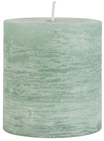 IB Laursen Zelená sloupová svíčka RUSTIC CANDLE GREEN 7,5 cm