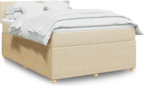 Box spring postel s matrací krémová 140x200 cm textil 3287477