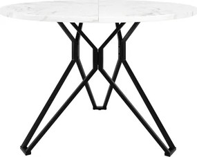 Aosom Kulatý jídelní stůl pro 4 osoby, deska stolu z MDF, 100 x 76 cm, bílá+černá F-FC-N620P283676S
