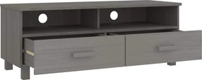 TV stolek HAMAR světle šedý 106 x 40 x 40 cm masivní borovice 340471