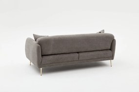 Atelier del Sofa 3-místná pohovka Simena - Grey, Šedá, Zlatá