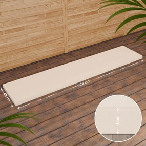 Teaková lavice Daxon s sedací polštář 240 cm – krémová