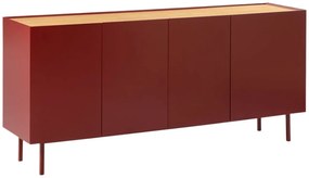 OnaDnes -20% Tmavě červená dubová komoda Teulat Arista 165 x 40 cm