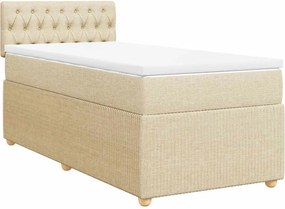 Box spring postel s matrací krémová 90x200 cm textil 3287351