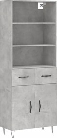 Skříň highboard betonově šedá 69,5x34x180 cm kompozitní dřevo 3200549