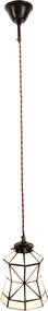 Bílá závěsná tiffany lampa Joanne - Ø 15*115 cm E14/max 1*25W